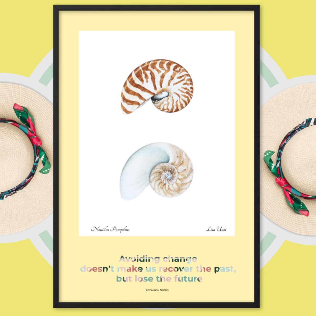 Nautilus Poster: Naturalistic Art With Meditative Quotes Framed Perfect ...