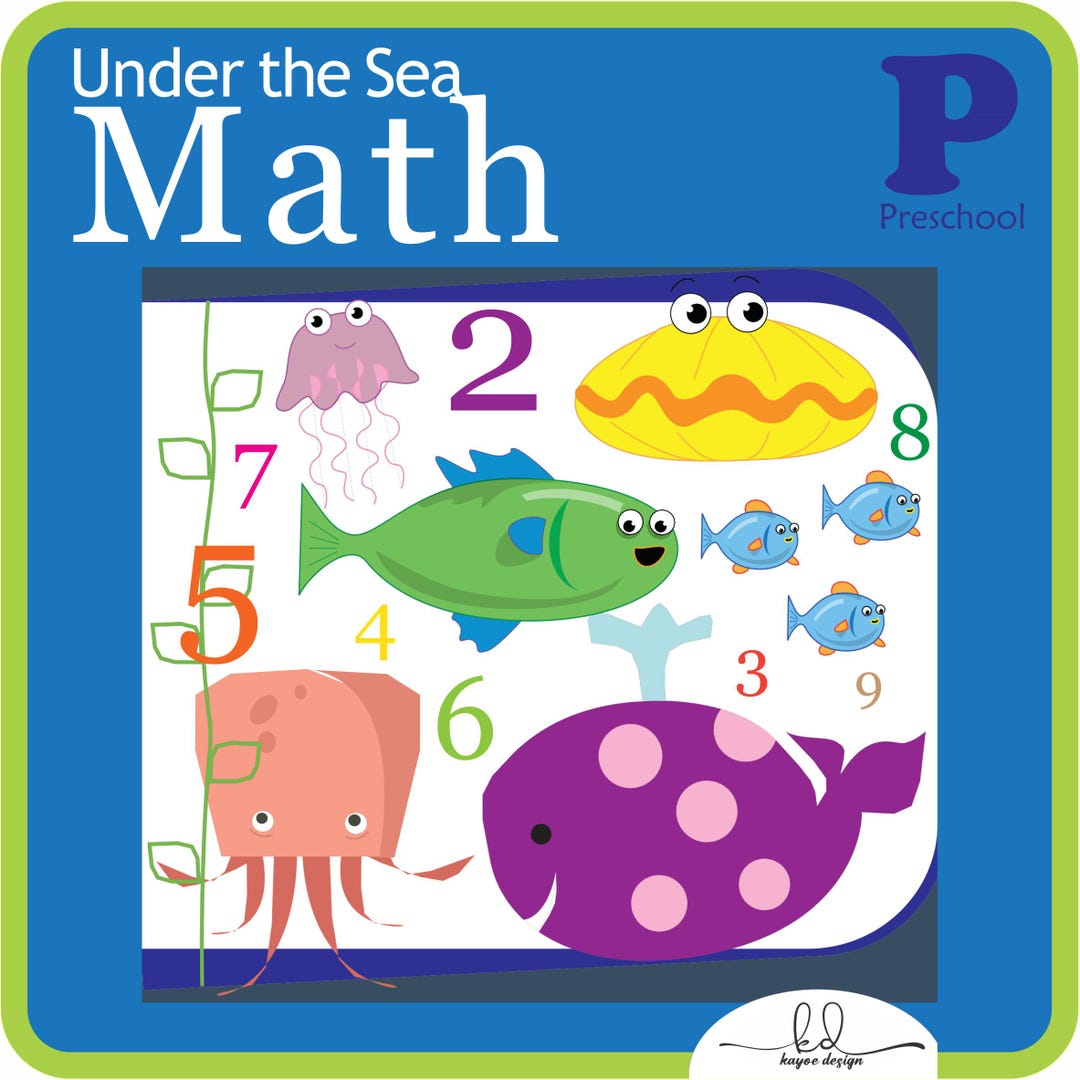 Preschool Kindergarten Workbook, Under the Sea Math Book, Printable ...