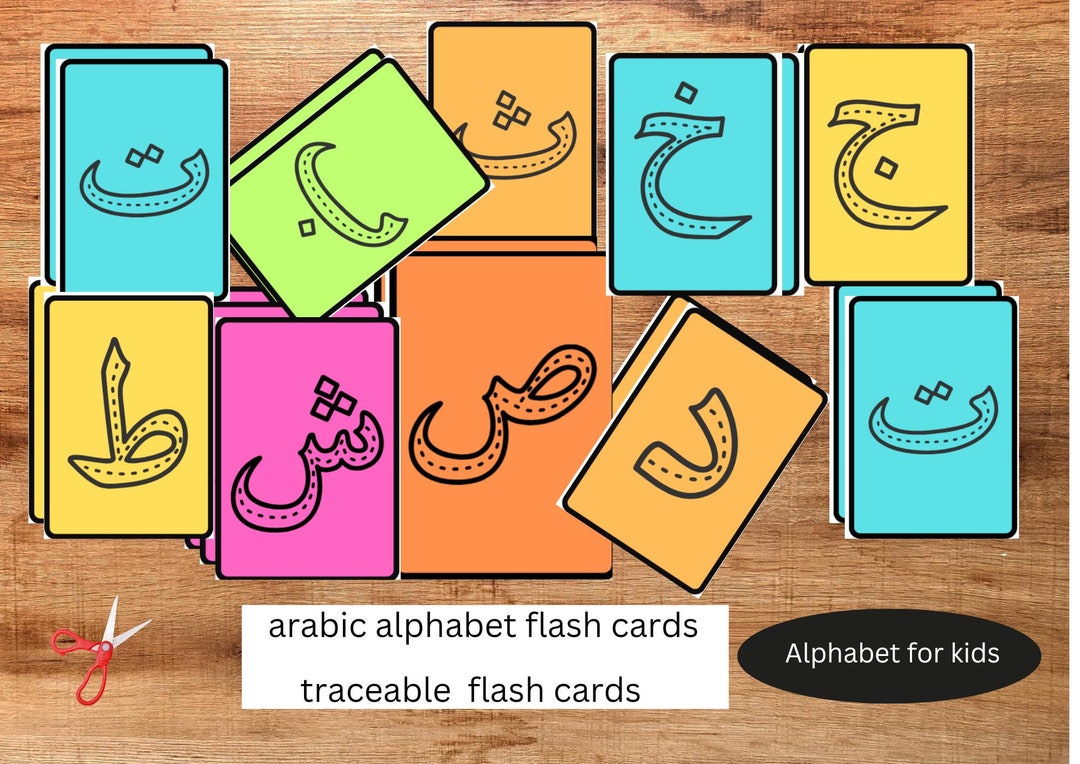 Arabic Alphabet Tracing Flashcards, Arabic Alphabet, Printable ...