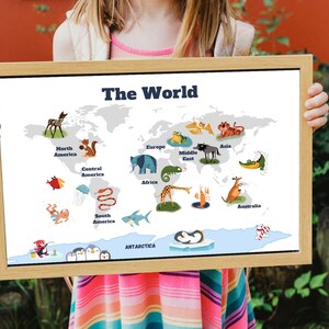World Map Sticker,set of 3 World Map, SVG, PNG, Pdf,educational Poster ...