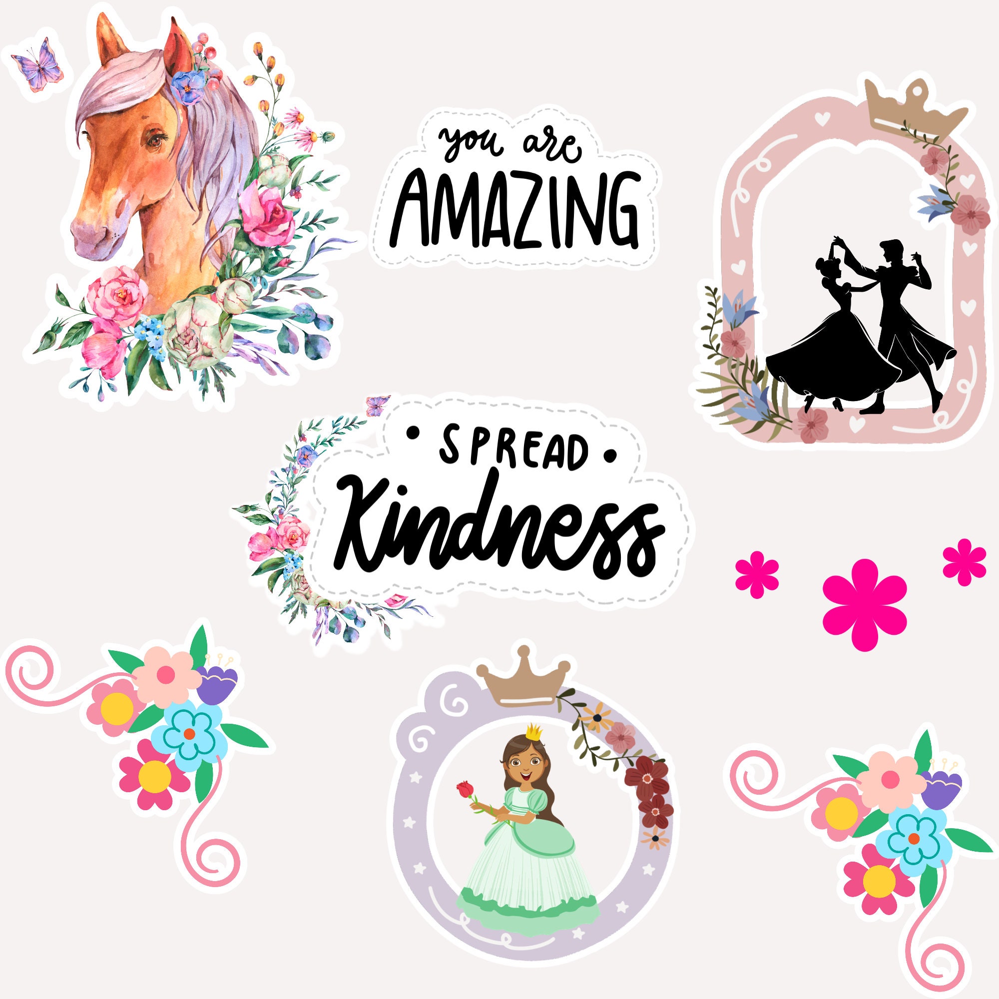 Disney Princess Printable Stickers PDF Disney Princess Cartoon Sticker ...