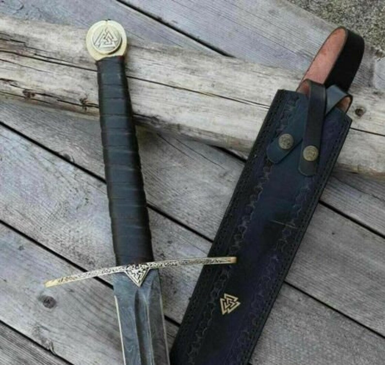 Hand Forged VIKING SWORD Real Damascus Steel Beautiful Gift for Him ...