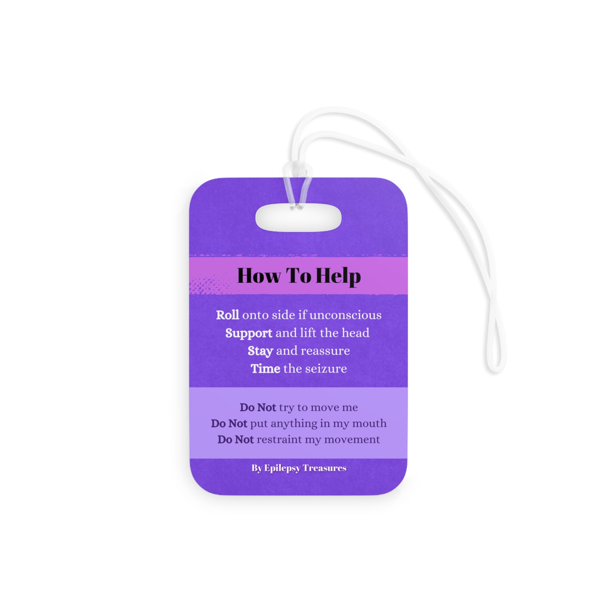 Epilepsy Awareness and Seizure Alert Bag Tag, in Case of Emergency How ...