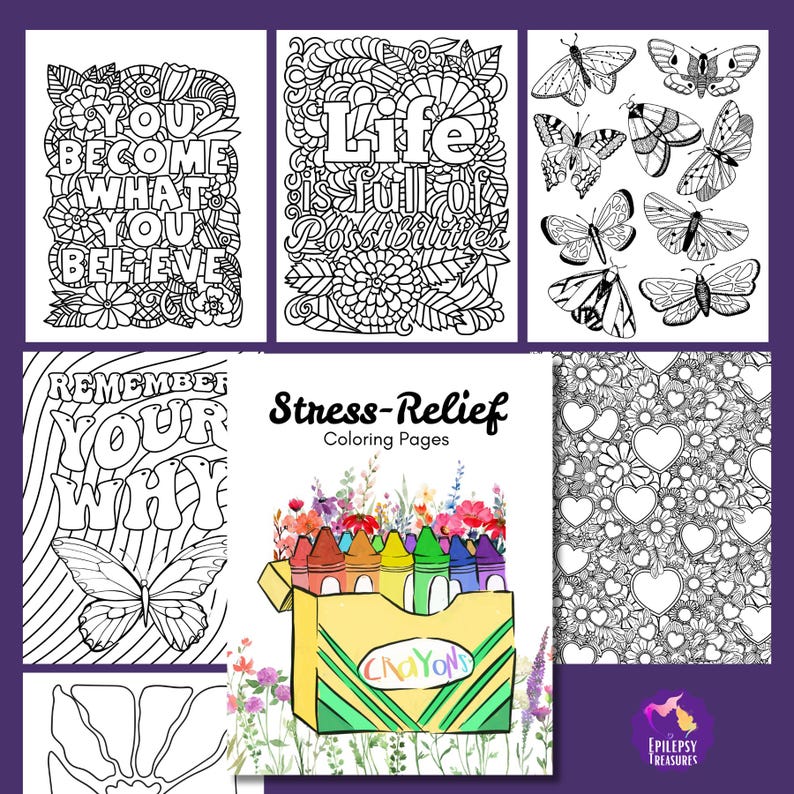 Stress-relief Coloring Pages 20 | Mental Health Coloring Book | Kids ...