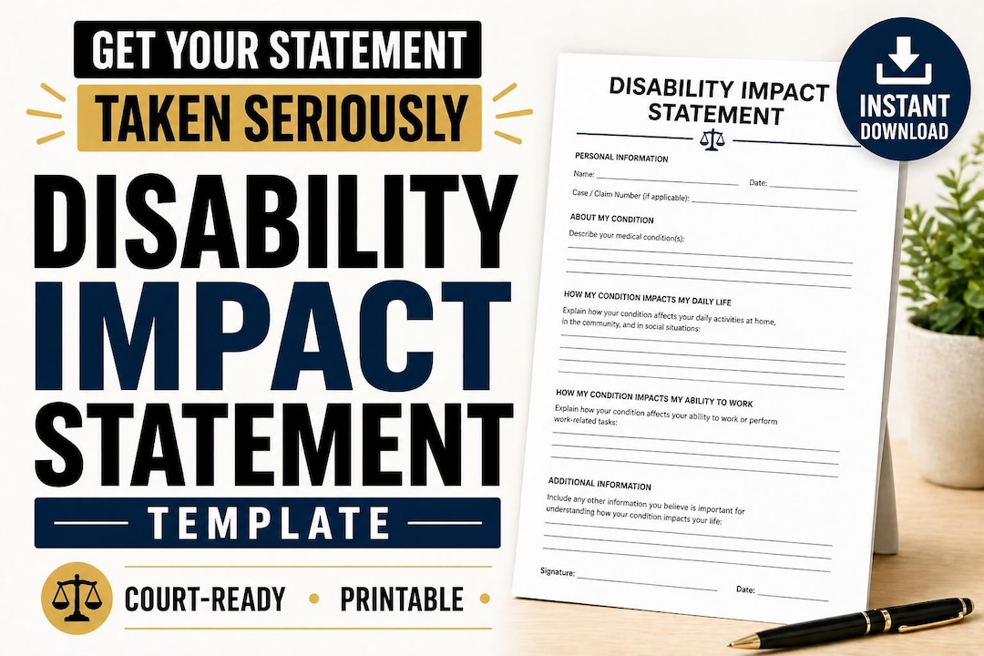 Disability Impact Statement Template | Explain Medical Needs for Court ...