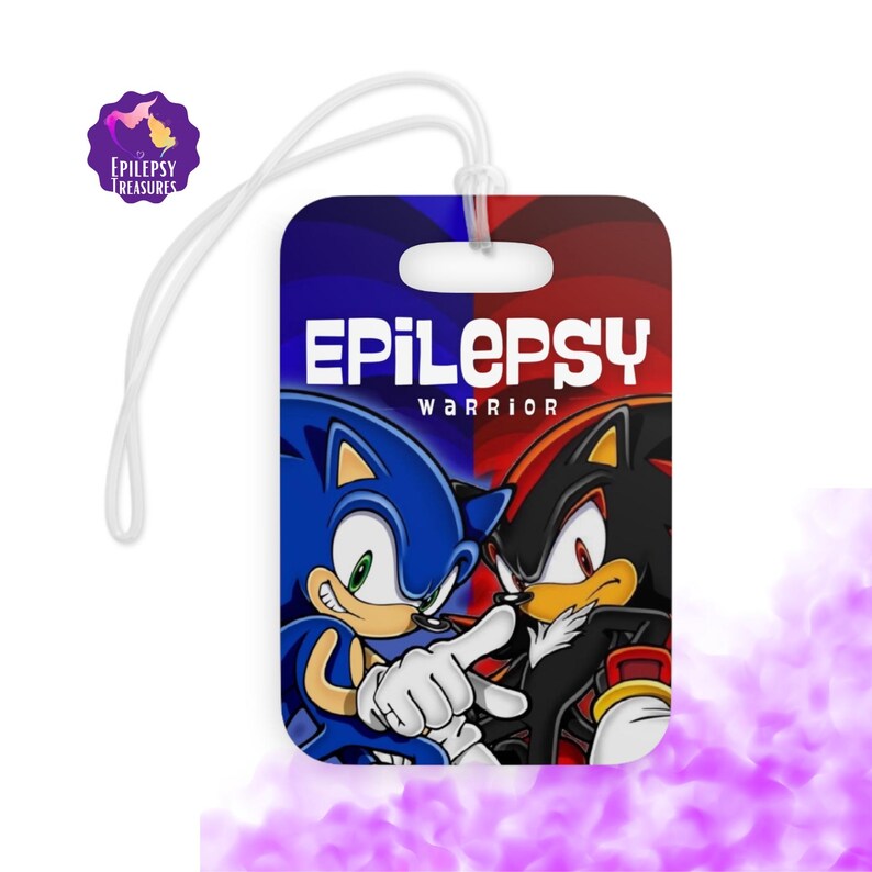 Sonic Cartoon Bag Tag, Epilepsy Medical Alert Tag, Seizure Awareness ...