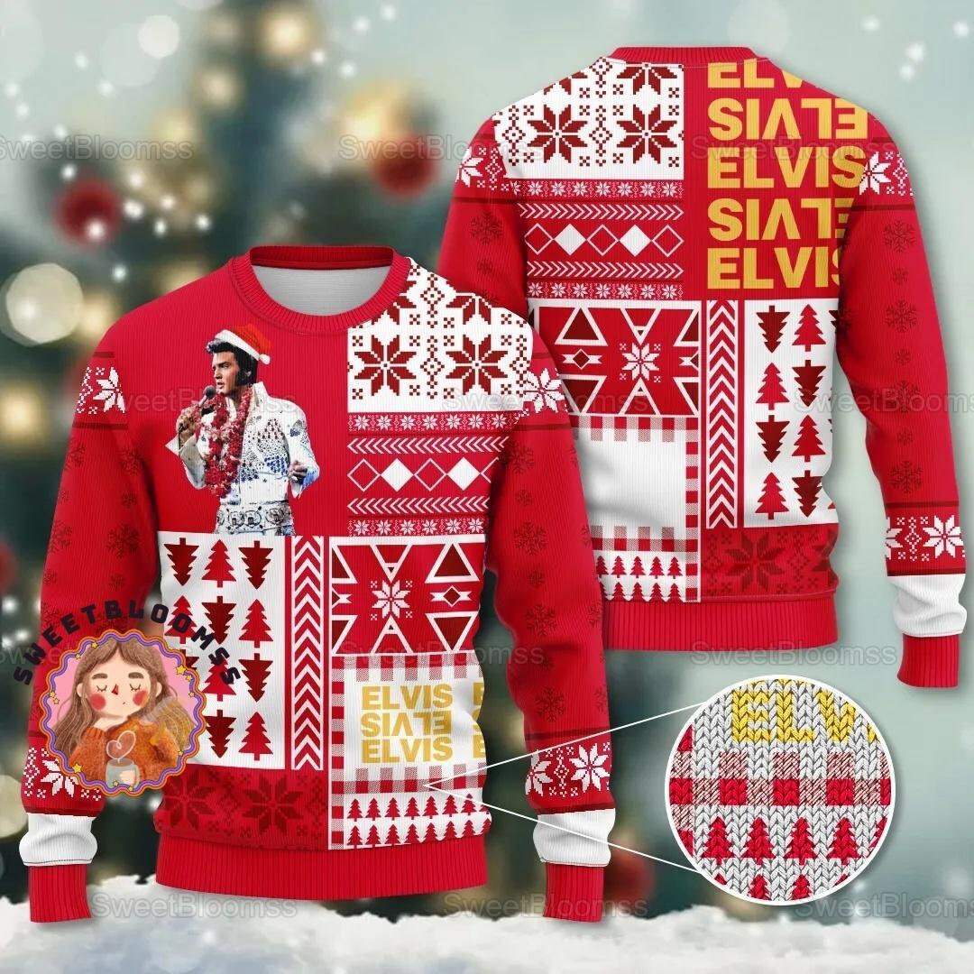 Christmas Elvis Presley Ugly Sweater Elvis Ugly Christmas - Etsy