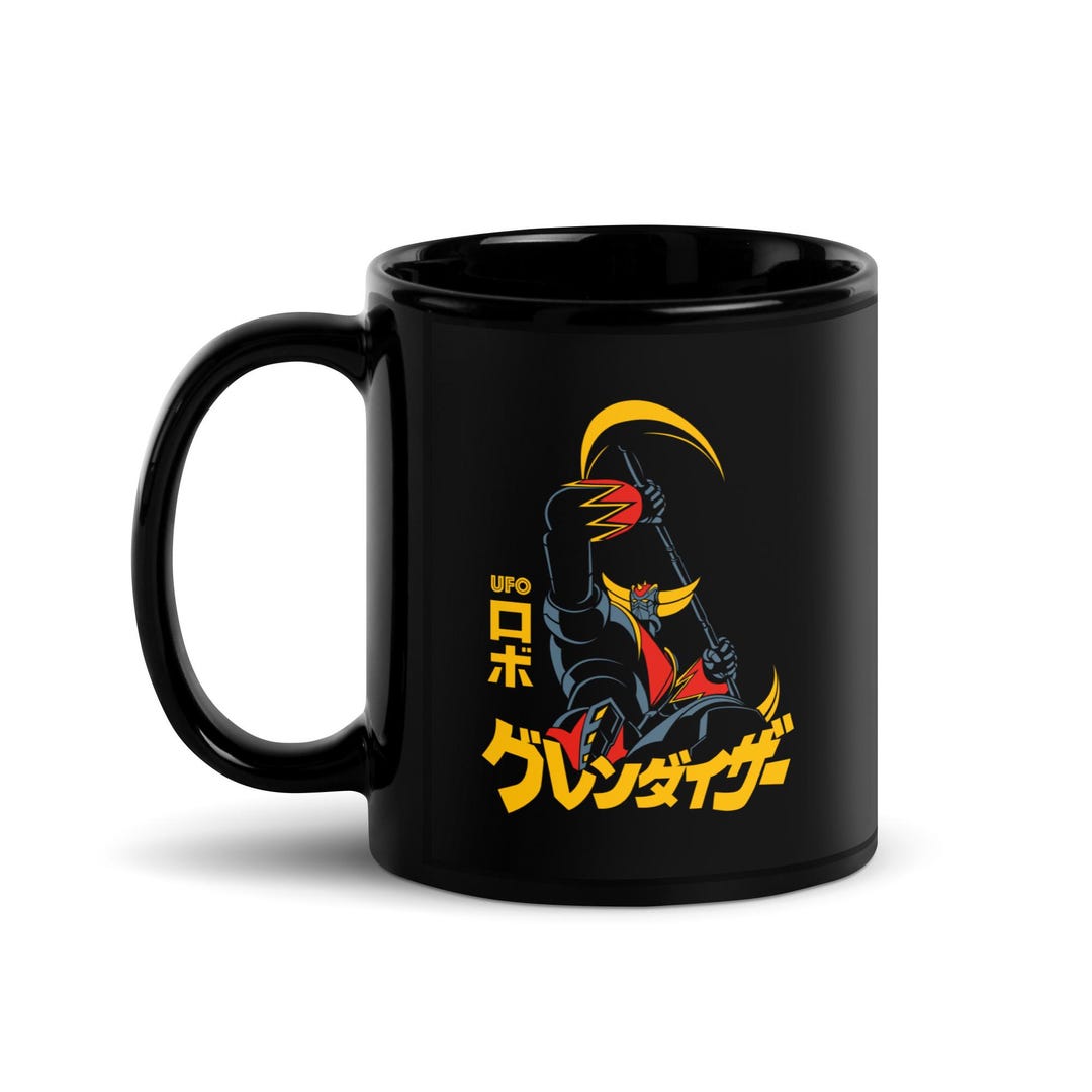 Goldrake | Atlas Mecha Robot, Black Glossy Mug - Etsy