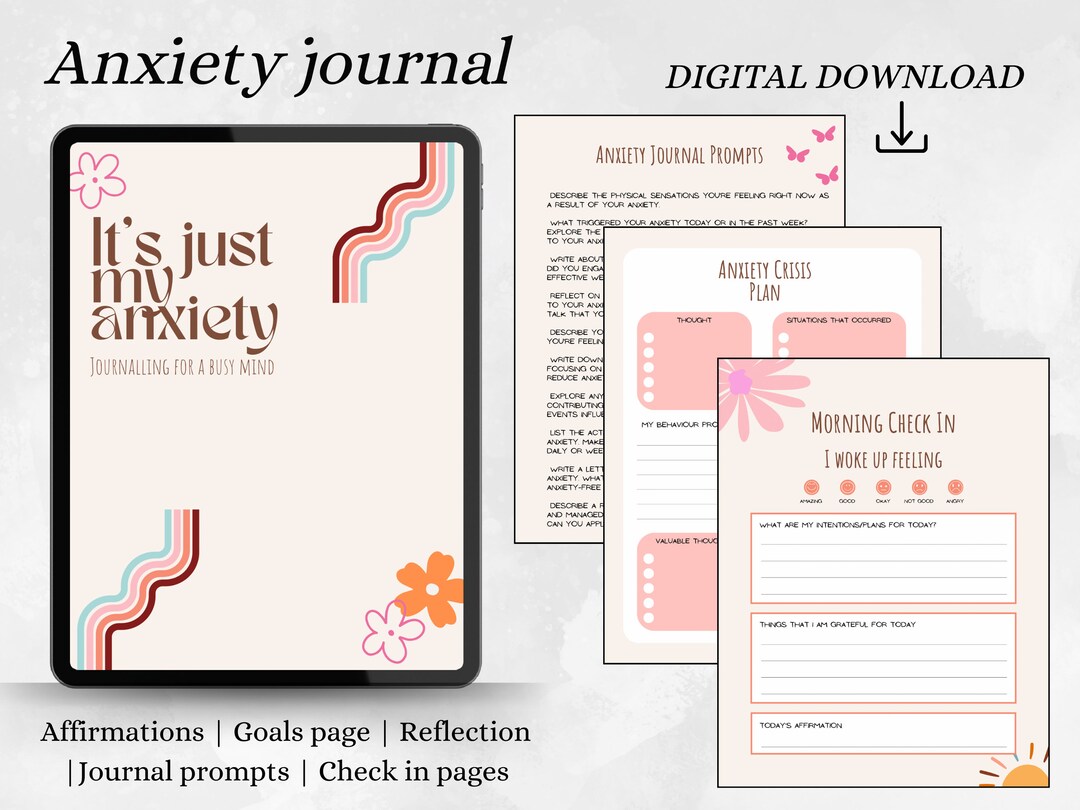 Anxiety Journal Mental Health Journal goodnotes Planner Anxiety Coping ...