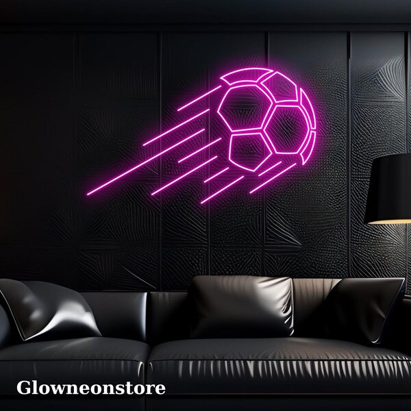 Neon Soccer Art - Etsy