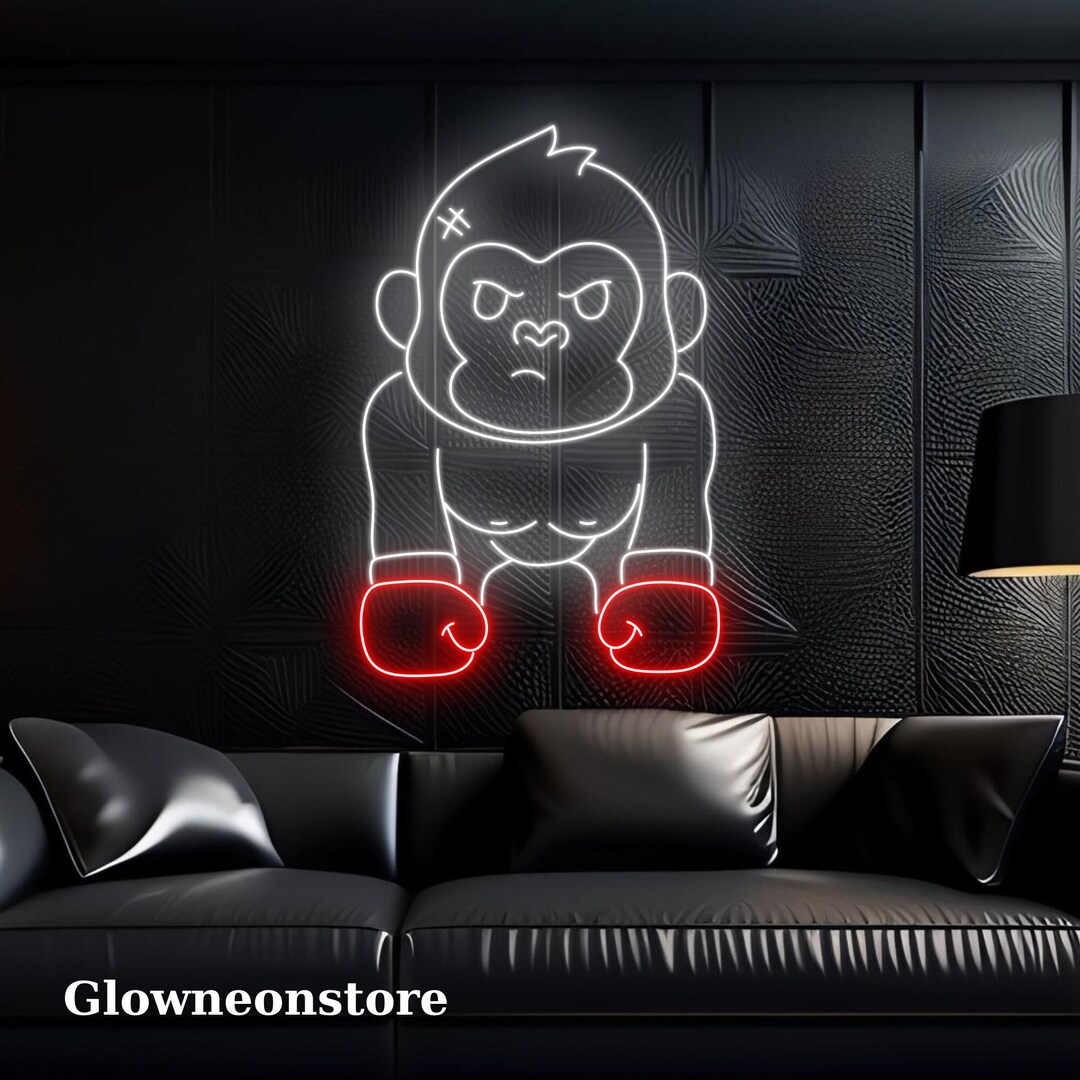 Gorilla Boxing Neon Sign, Gorilla Boxing Neon for Home, Boxing Led ...