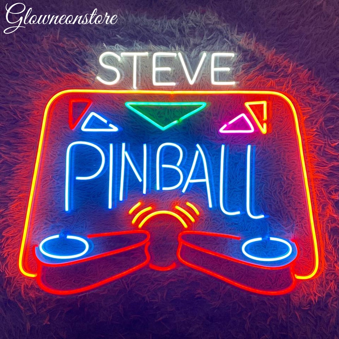 Custom Pinball Neon Sign Pinball Led Sign Game Room Decor - Etsy UK