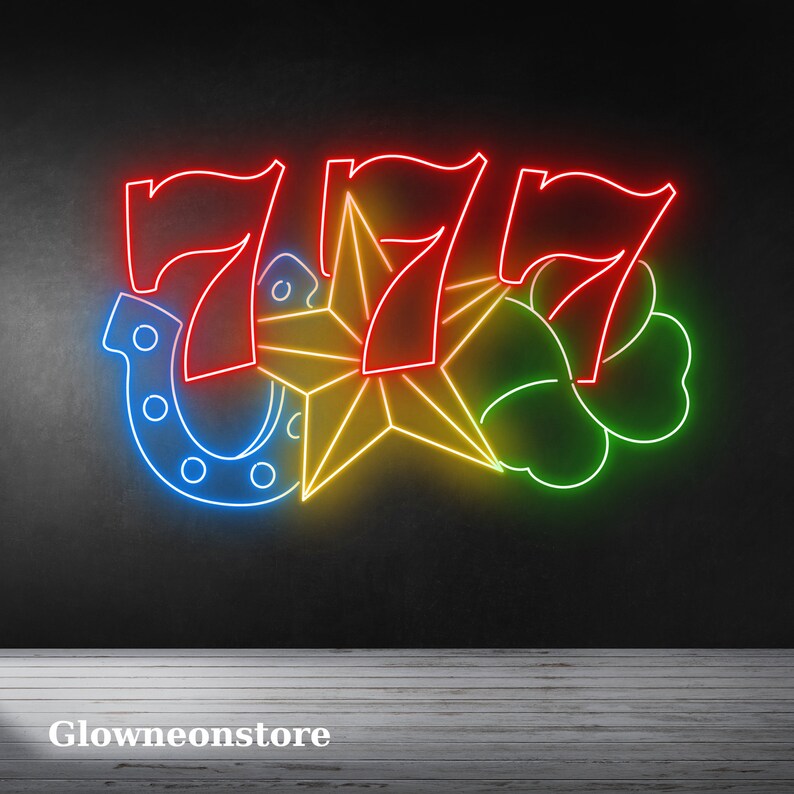 777 Number Lucky Neon Sign, 777 Number Lucky Led Light, 777 Lucky ...