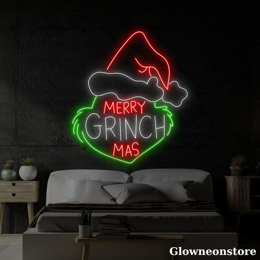 Merry Grinchmas Neon Sign Grinch LED Sign Merry Christmas - Etsy