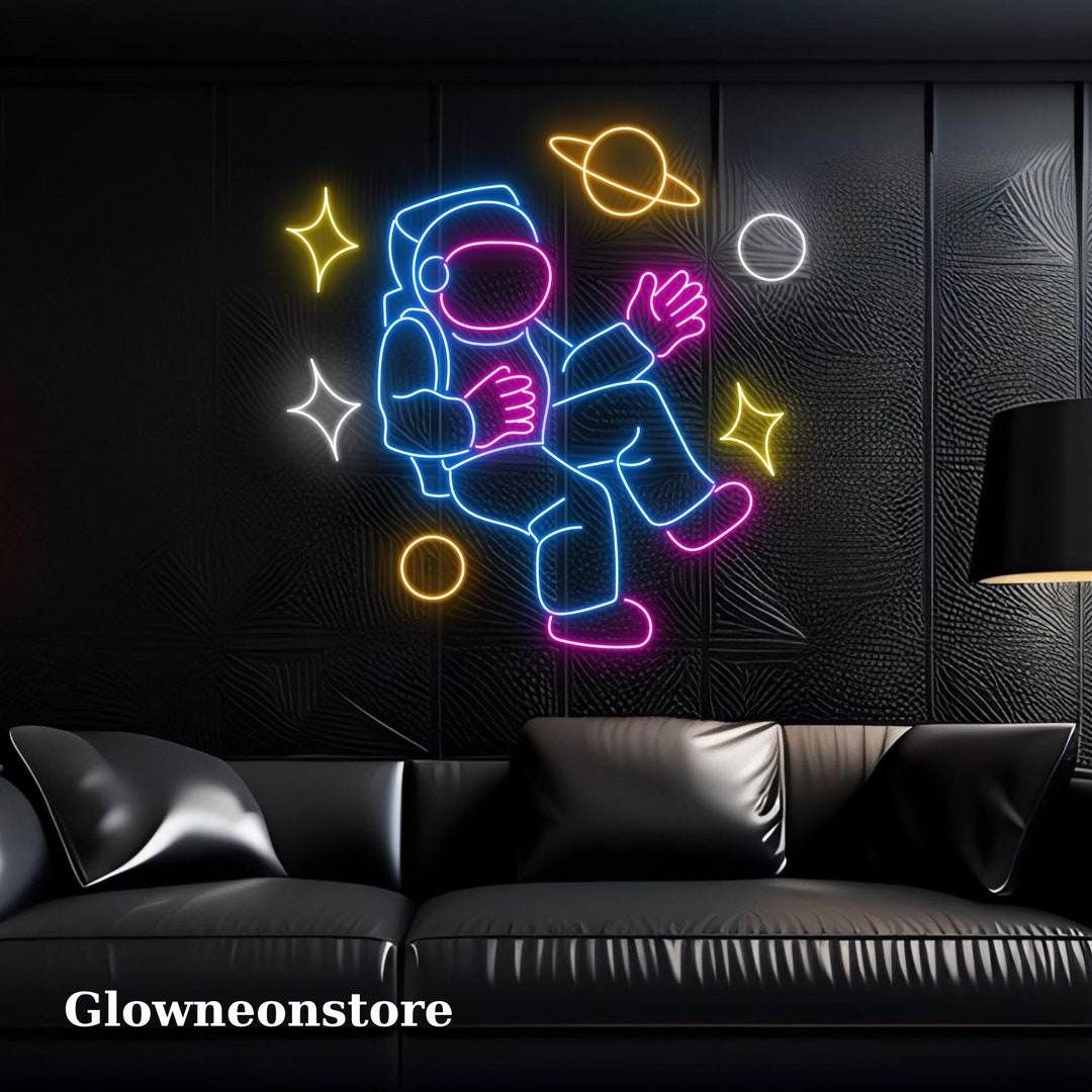 Astronaut Star Neon Sign Astronaut Star Led Sign Astronaut - Etsy