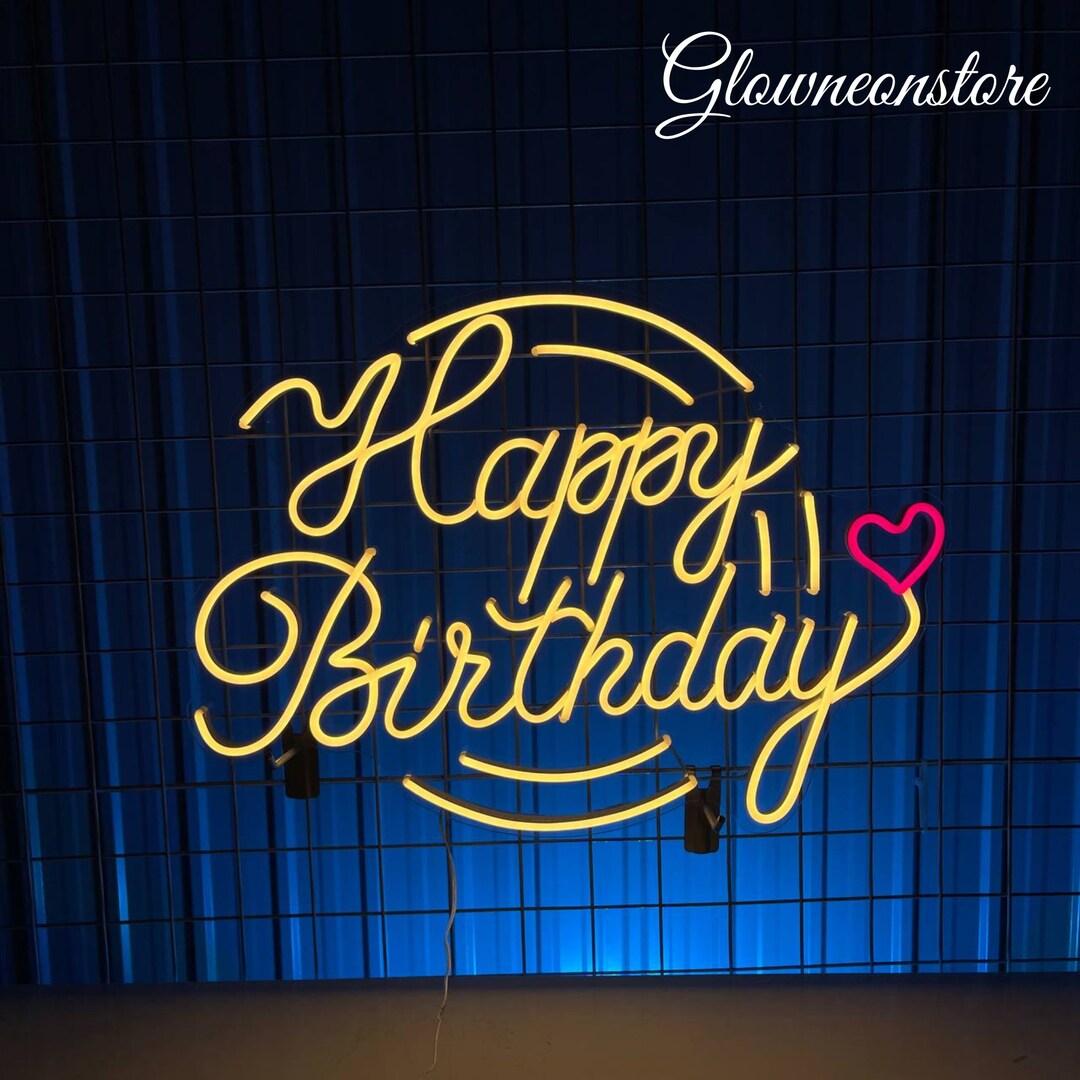Happy Birthday Led Sign Happy Birthday Neon Sign Custom Neon - Etsy