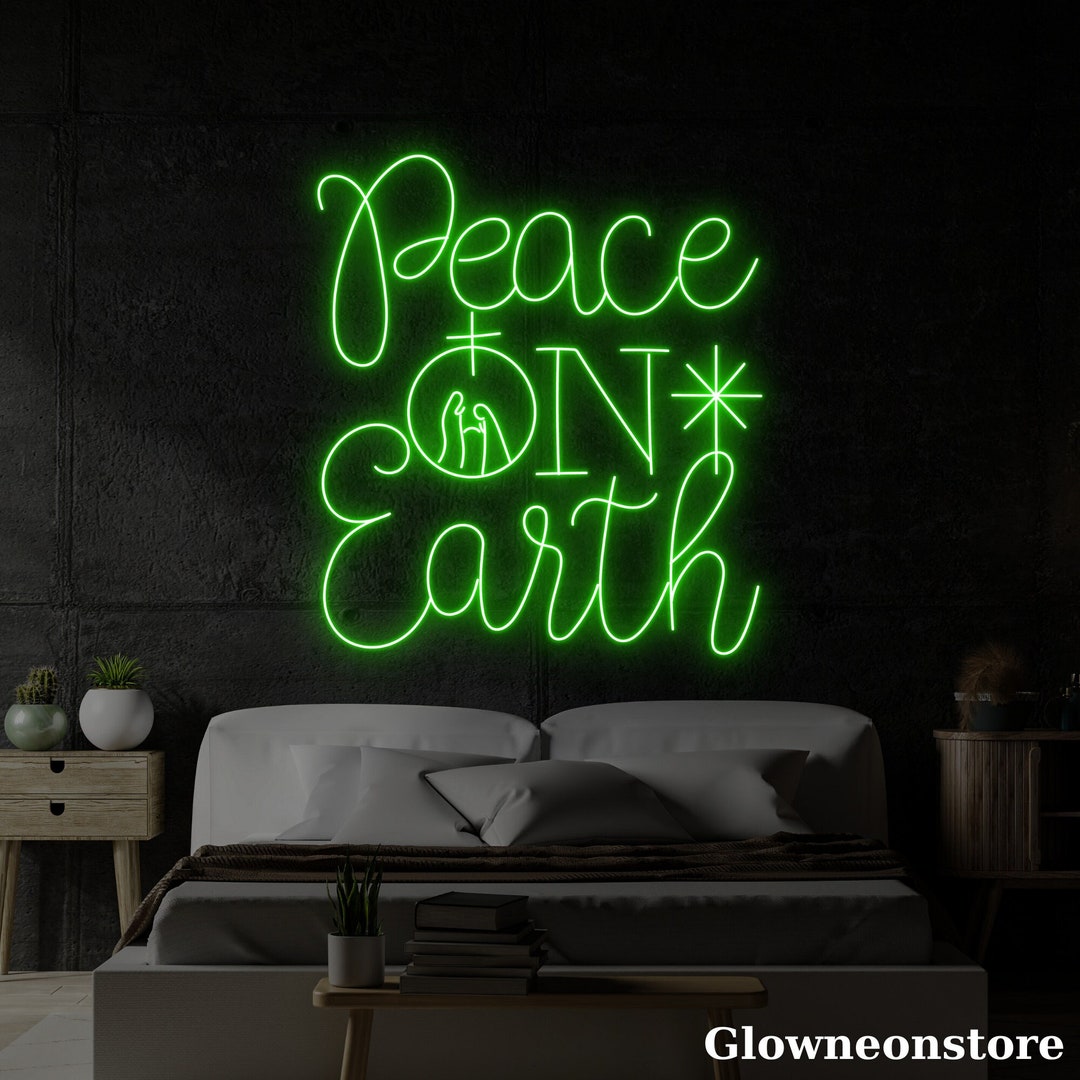 Peace on Earth Neon Sign Peace on Earth Led Sign Peaceful - Etsy