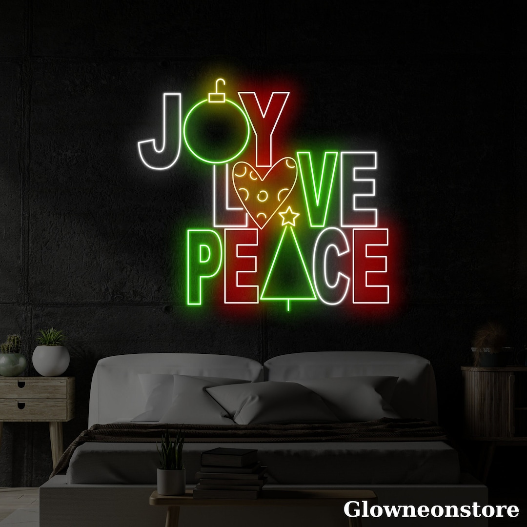 Joy Love Peace Neon Sign Joy Love Peace LED Sign Christmas - Etsy
