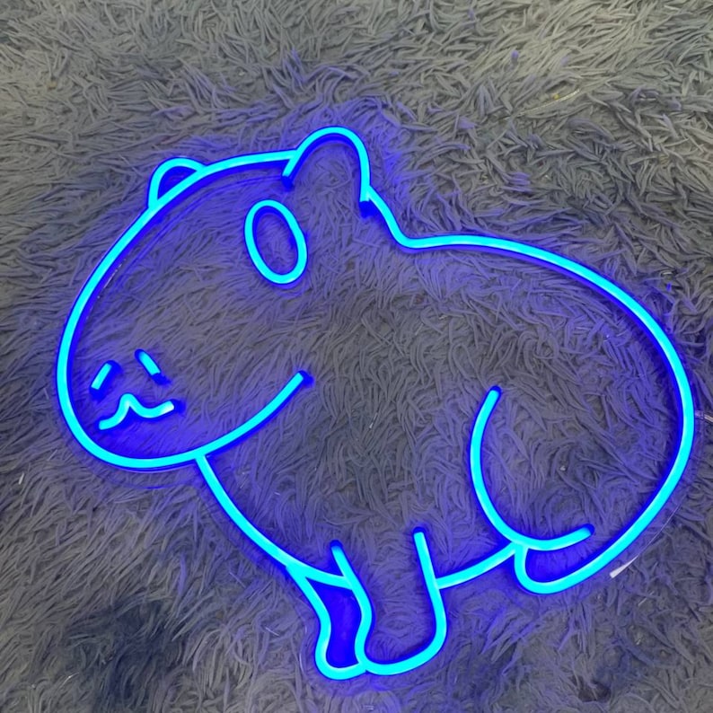 Capybara Neon Sign Capybara LED Sign Custom Neon Sign Kid - Etsy
