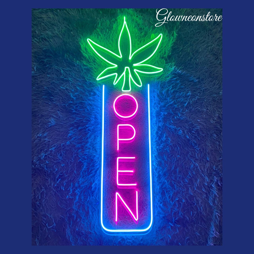 Open Weed Leaf Neon Sign Weed Open LED Sign Custom Neon - Etsy