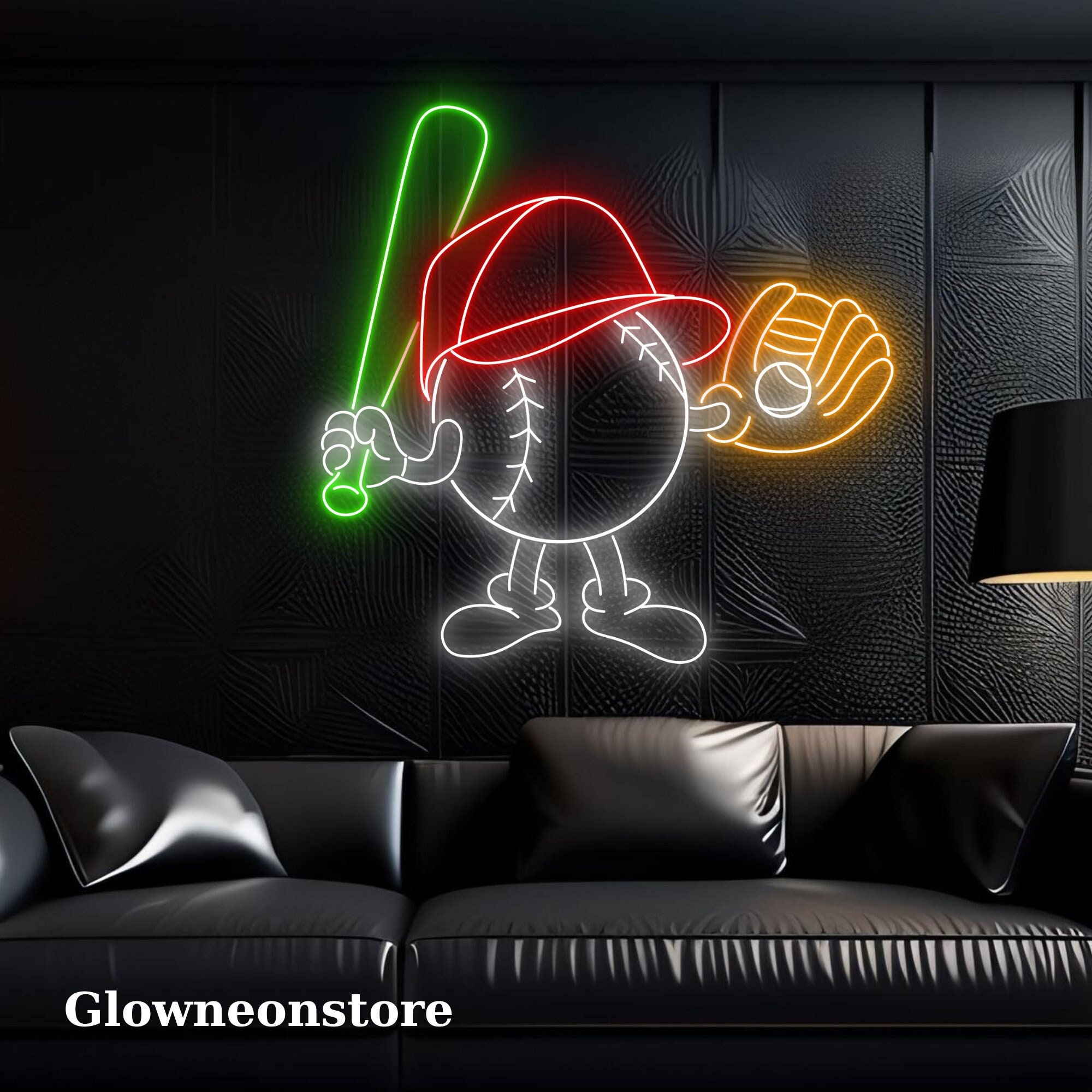 Baseball Neon Sign Baseball Bat Led Sign Baseball Gloves Led - Etsy