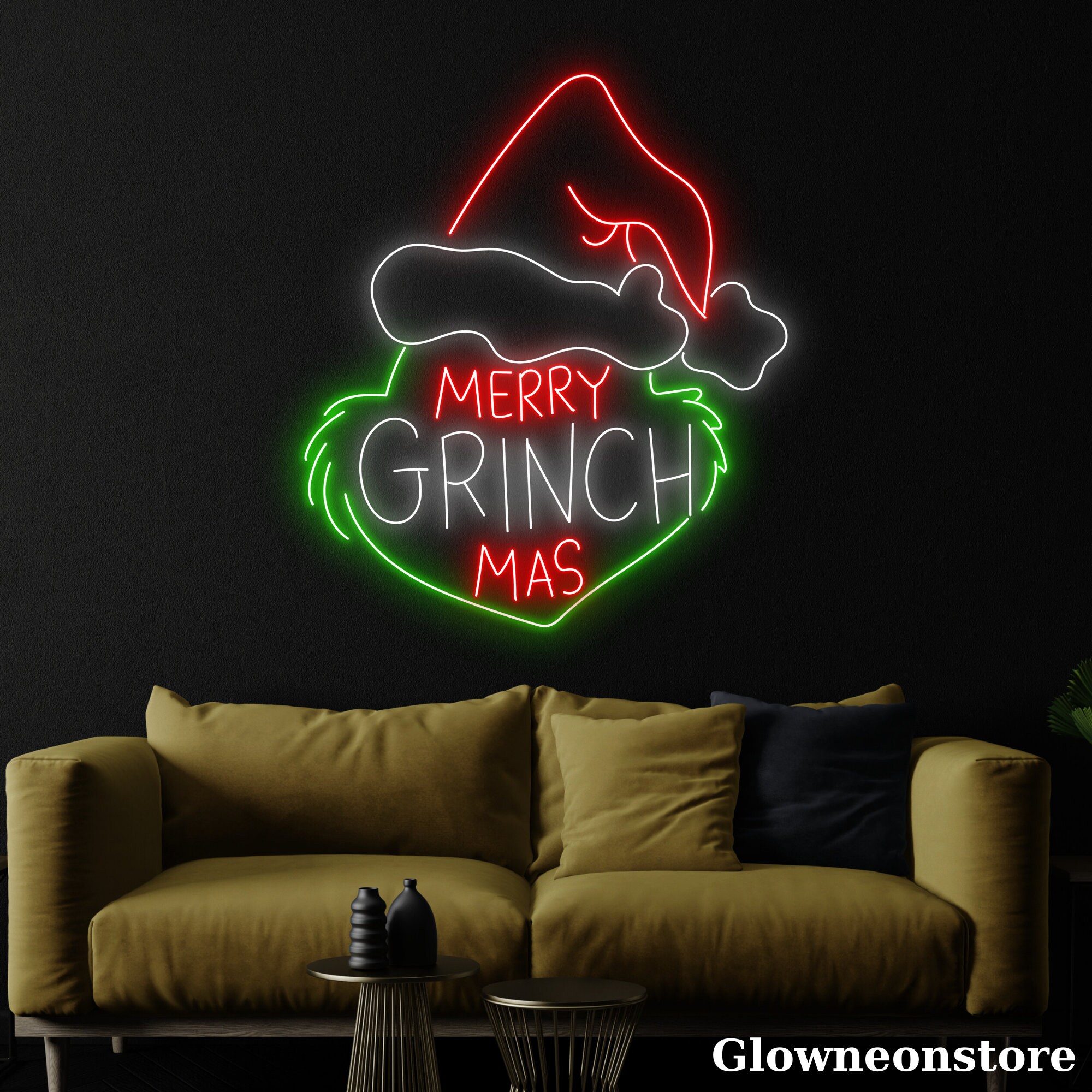 Merry Grinchmas Neon Sign Grinch LED Sign Merry Christmas - Etsy