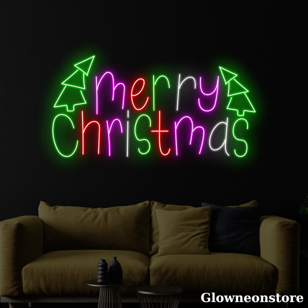 Merry Christmas Neon Sign Merry Christmas LED Sign Custom - Etsy