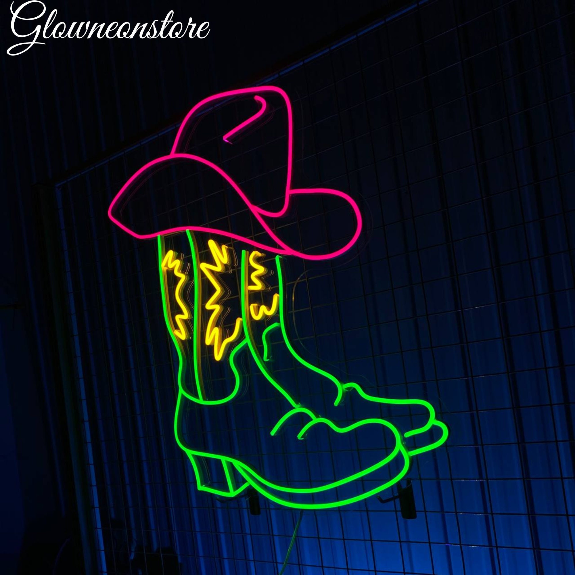 Cowboy Boots Led Sign Cowboy Hat Neon Sign Gift for Dad - Etsy