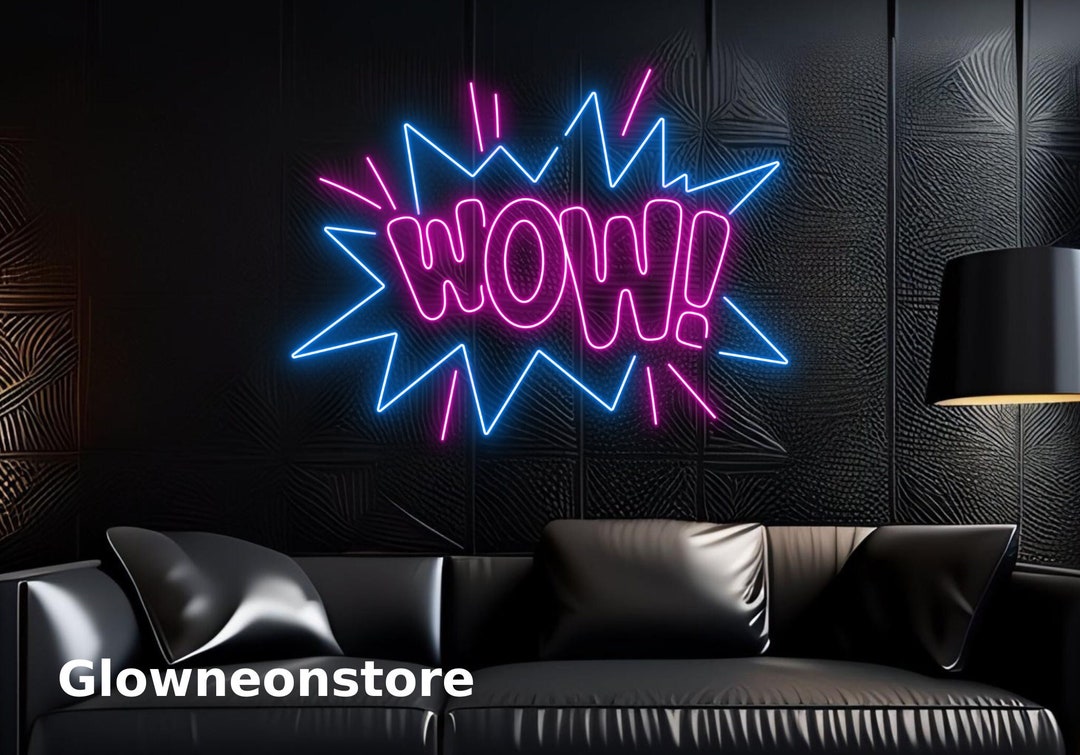 Wow Pop Art Neon Sign Wow Comic Led Sign Handmade Wow Pop - Etsy