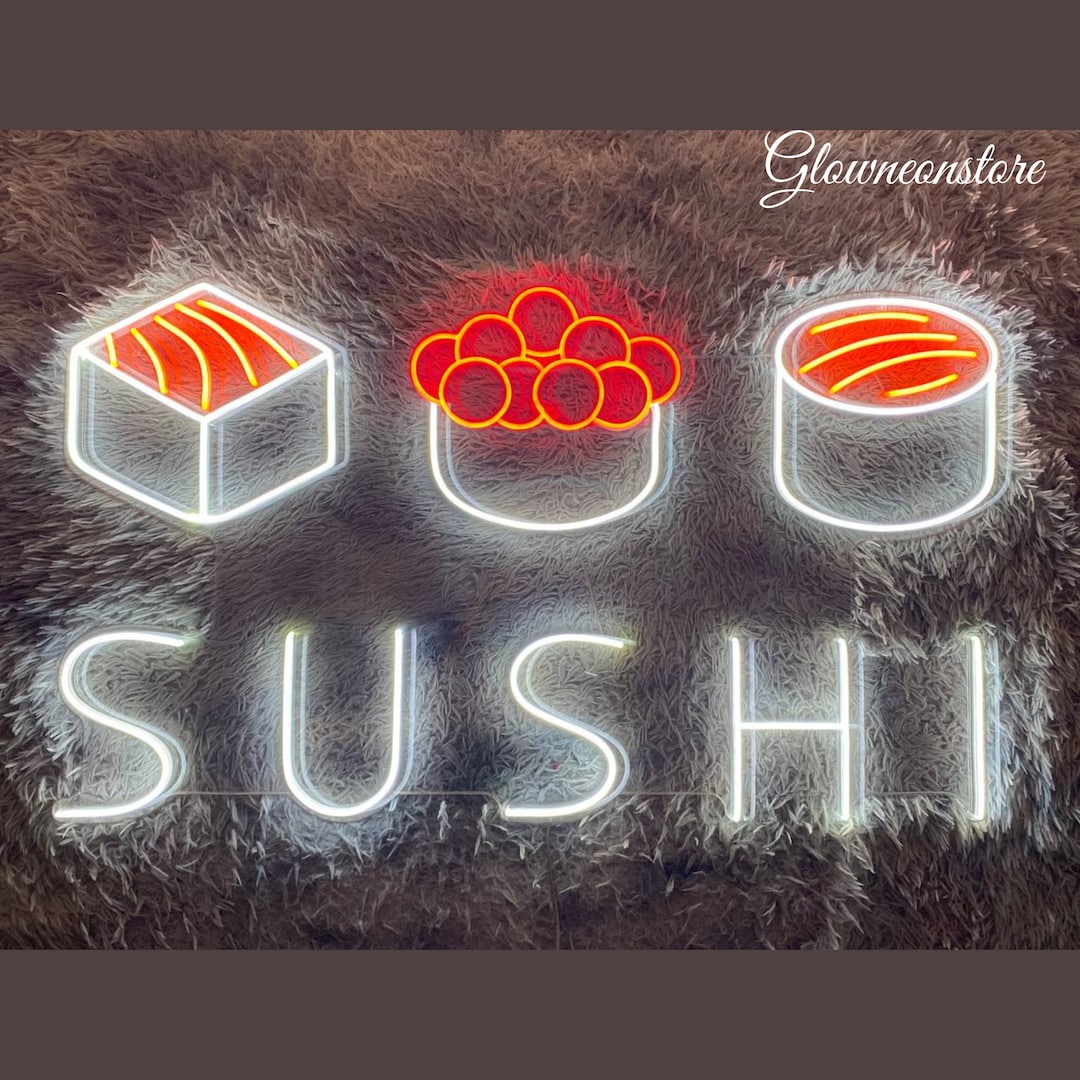Sushi Neon Sign Sushi Roll LED Sign Custom Neon Sign Sushi - Etsy