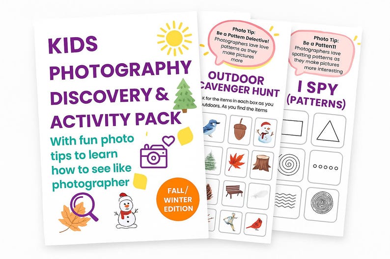 Kids Photography Discovery & Activity Pack Printable - Etsy