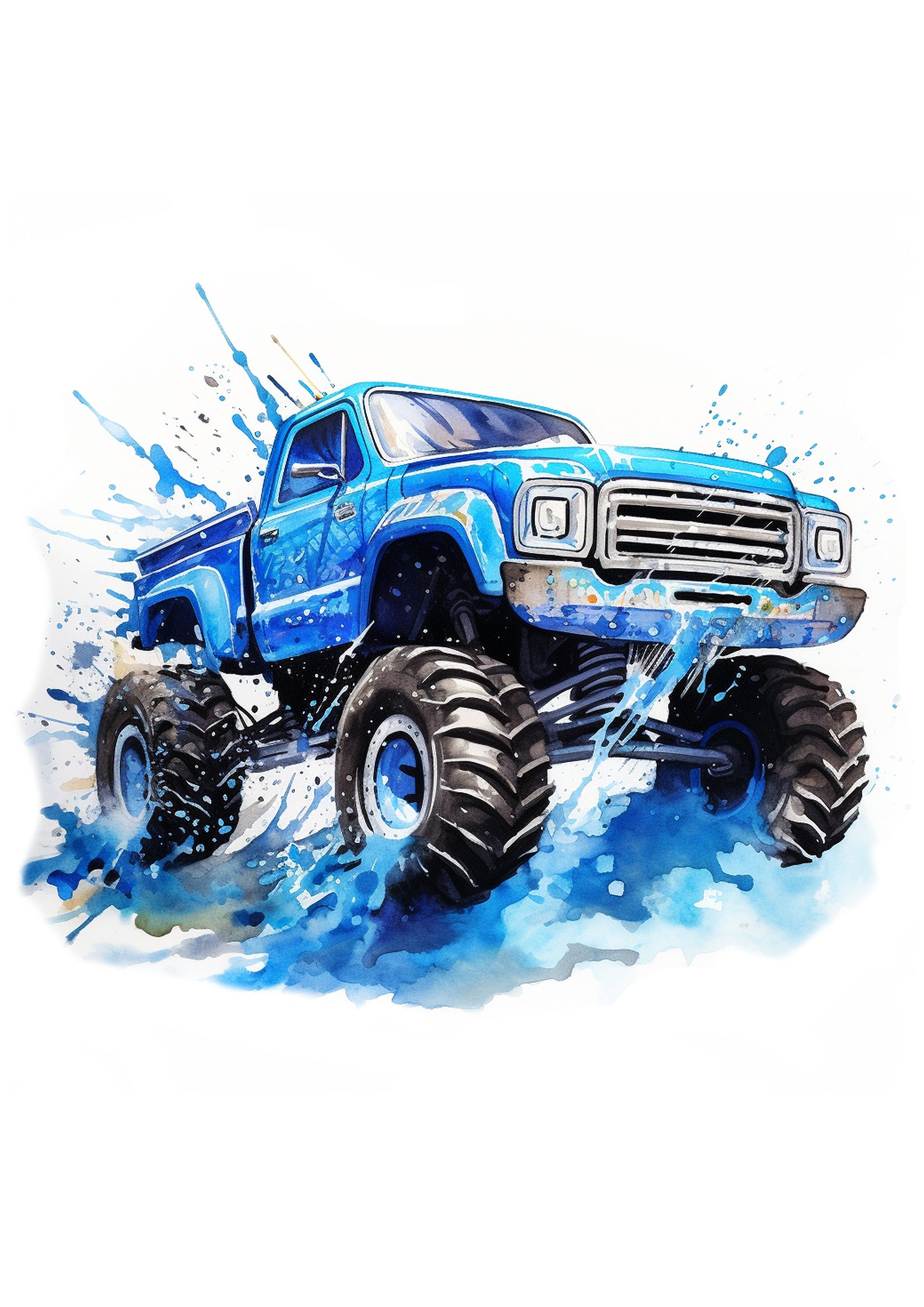Art Print Monster Truck Kids Room Wall Art Poster Nursery Decor ...