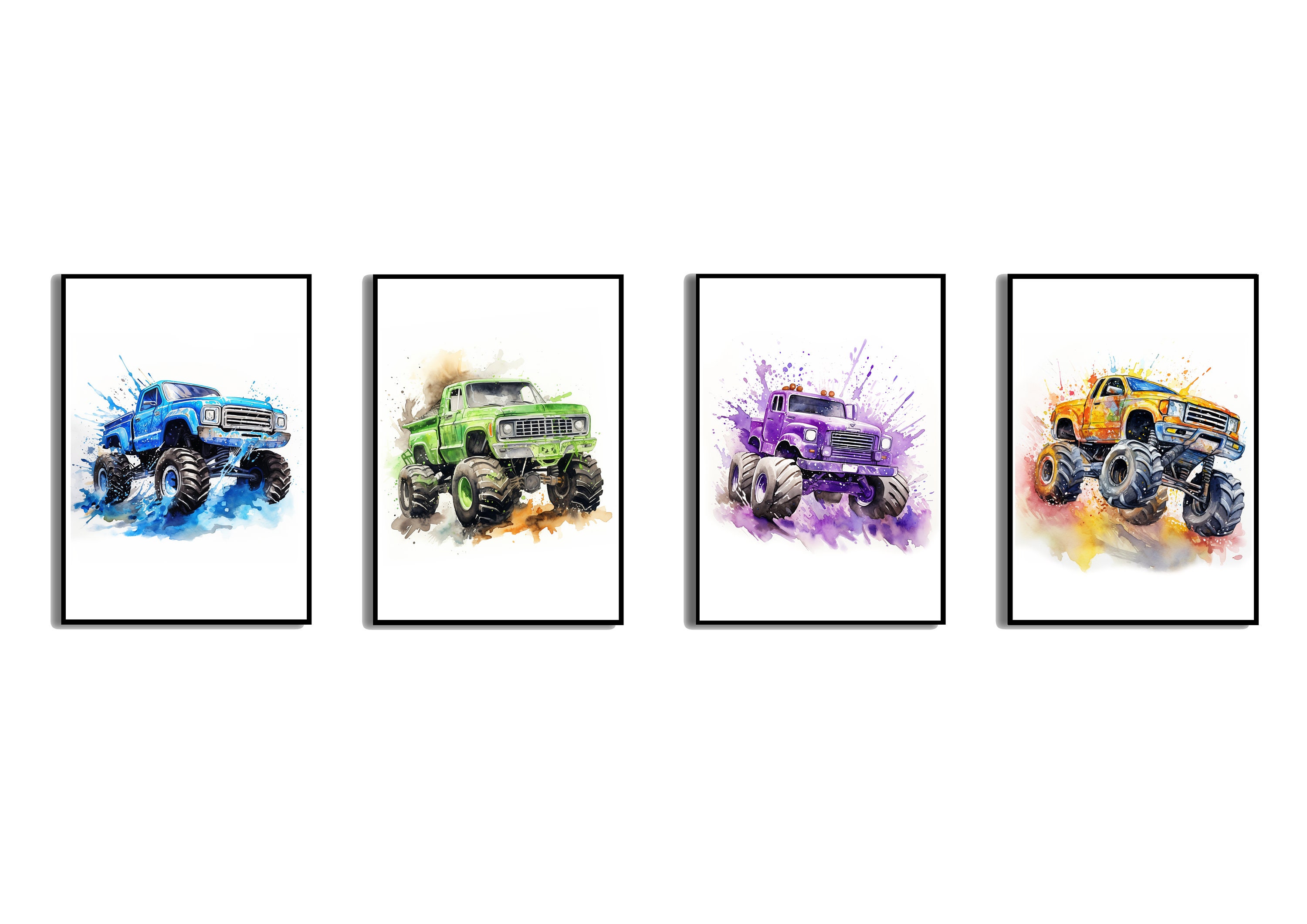 Art Print Monster Truck Kids Room Wall Art Poster Nursery Decor ...