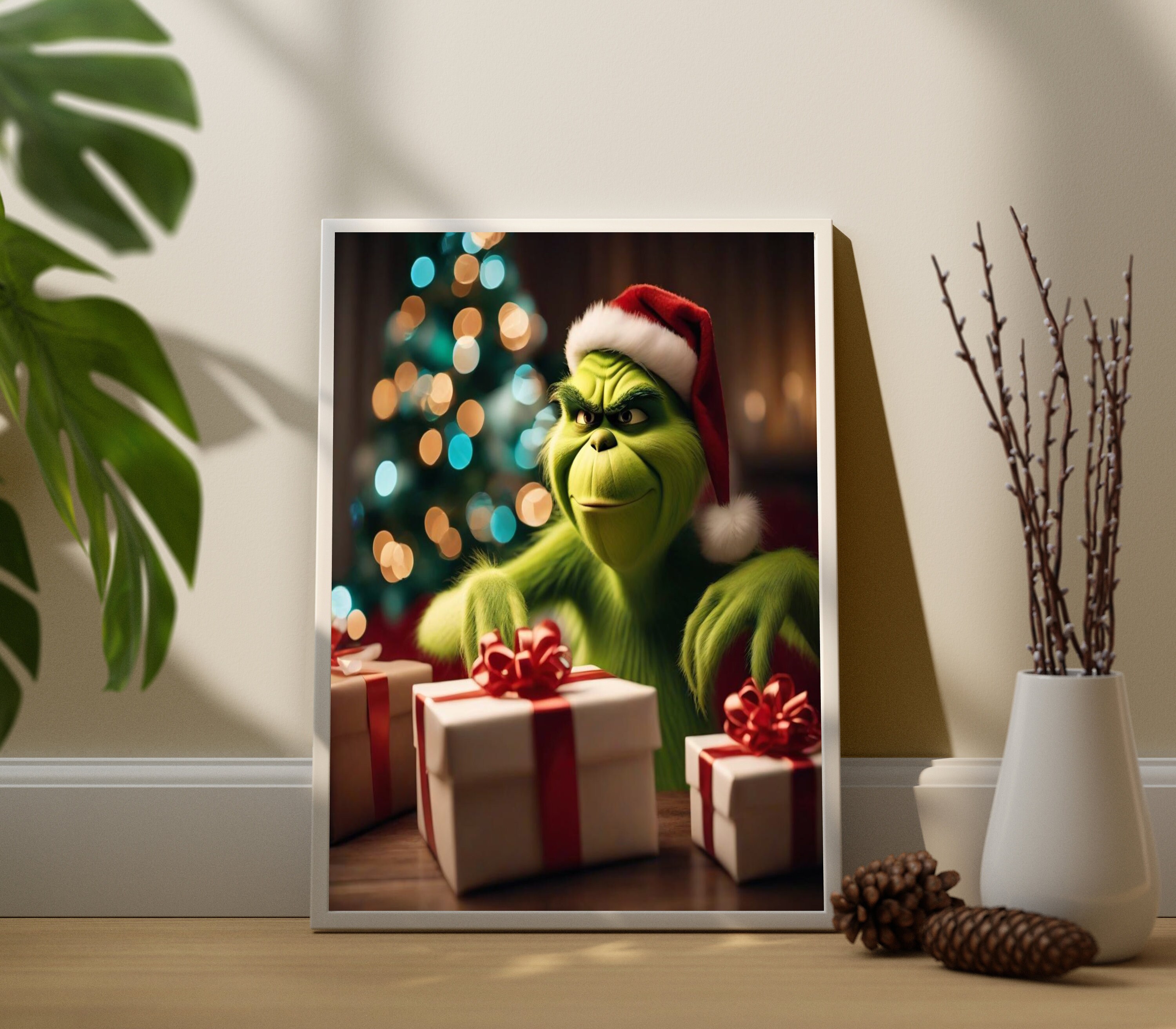 The Grinch Poster Grinchmas Wall Art Xmas Art Gift Festive Art Prints ...