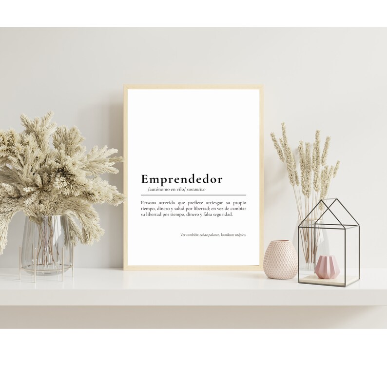 Definition Wall Art Dictionary Art Spanish Entrepreneur Funny ...