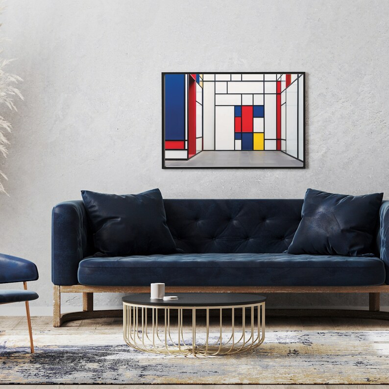 Abstract Geometry Piet Mondrian Style Printable Download Wall Art Large ...
