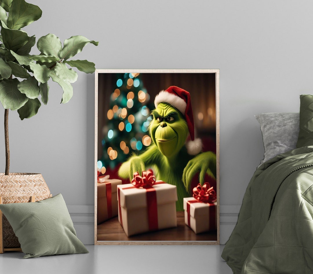 The Grinch Poster Grinchmas Wall Art Xmas Art Gift Festive Art Prints ...
