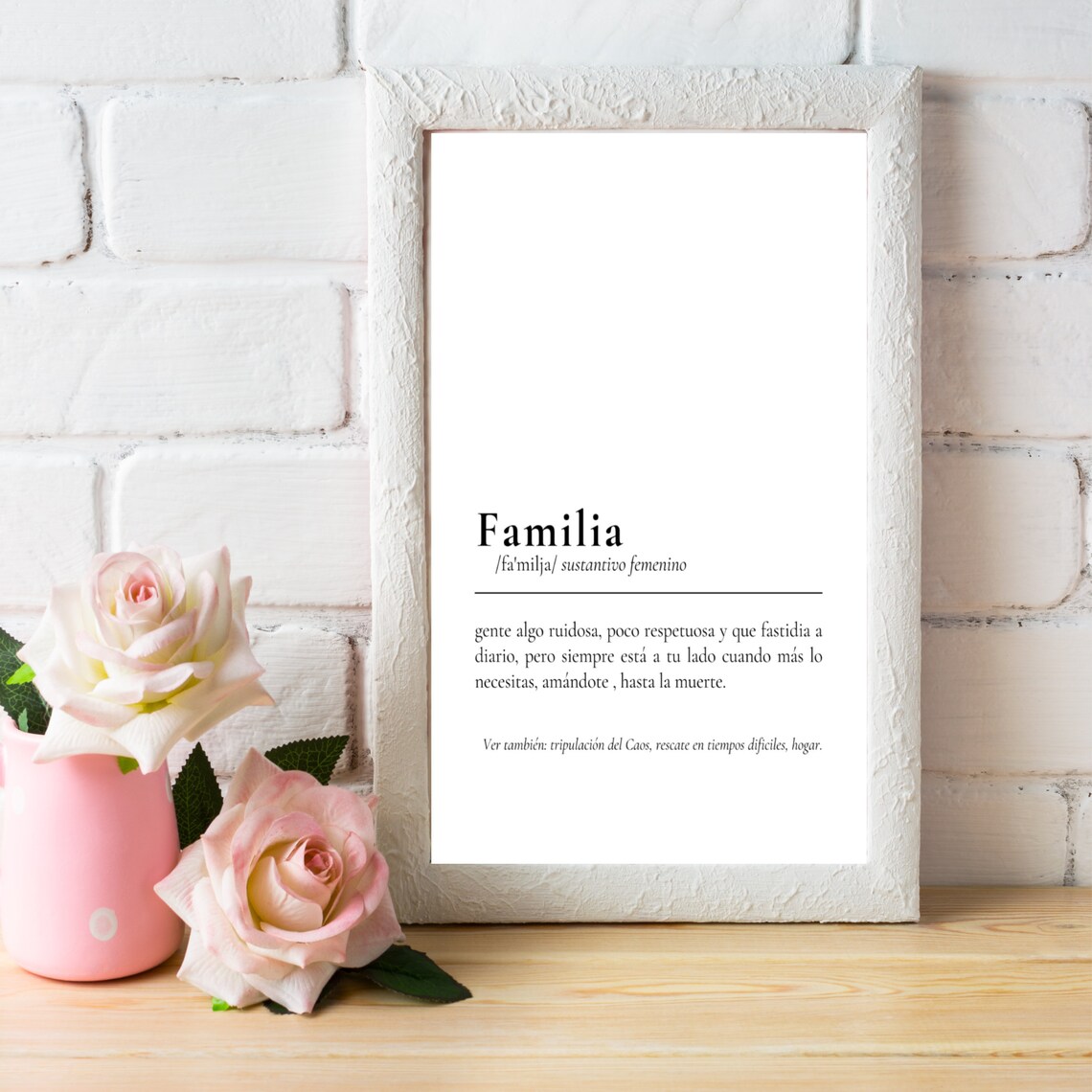 DIY Definition Print, Definicion Familia in Spanish, Dictionary Wallart ...