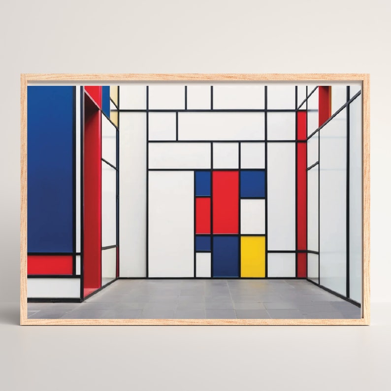 Abstract Geometry Piet Mondrian Style Printable Download Wall Art Large ...