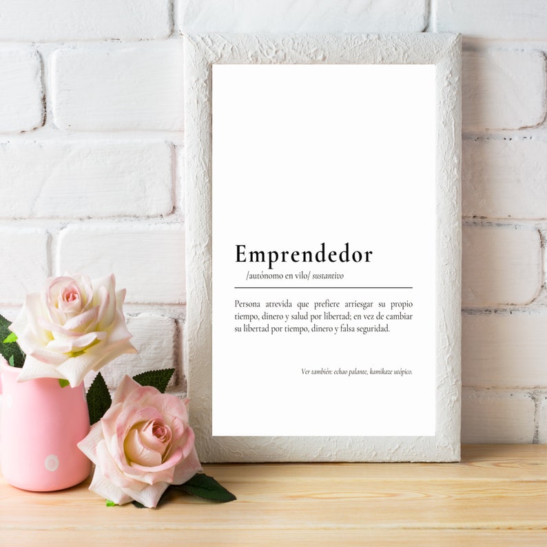 Definition Wall Art Dictionary Art Spanish Entrepreneur Funny ...