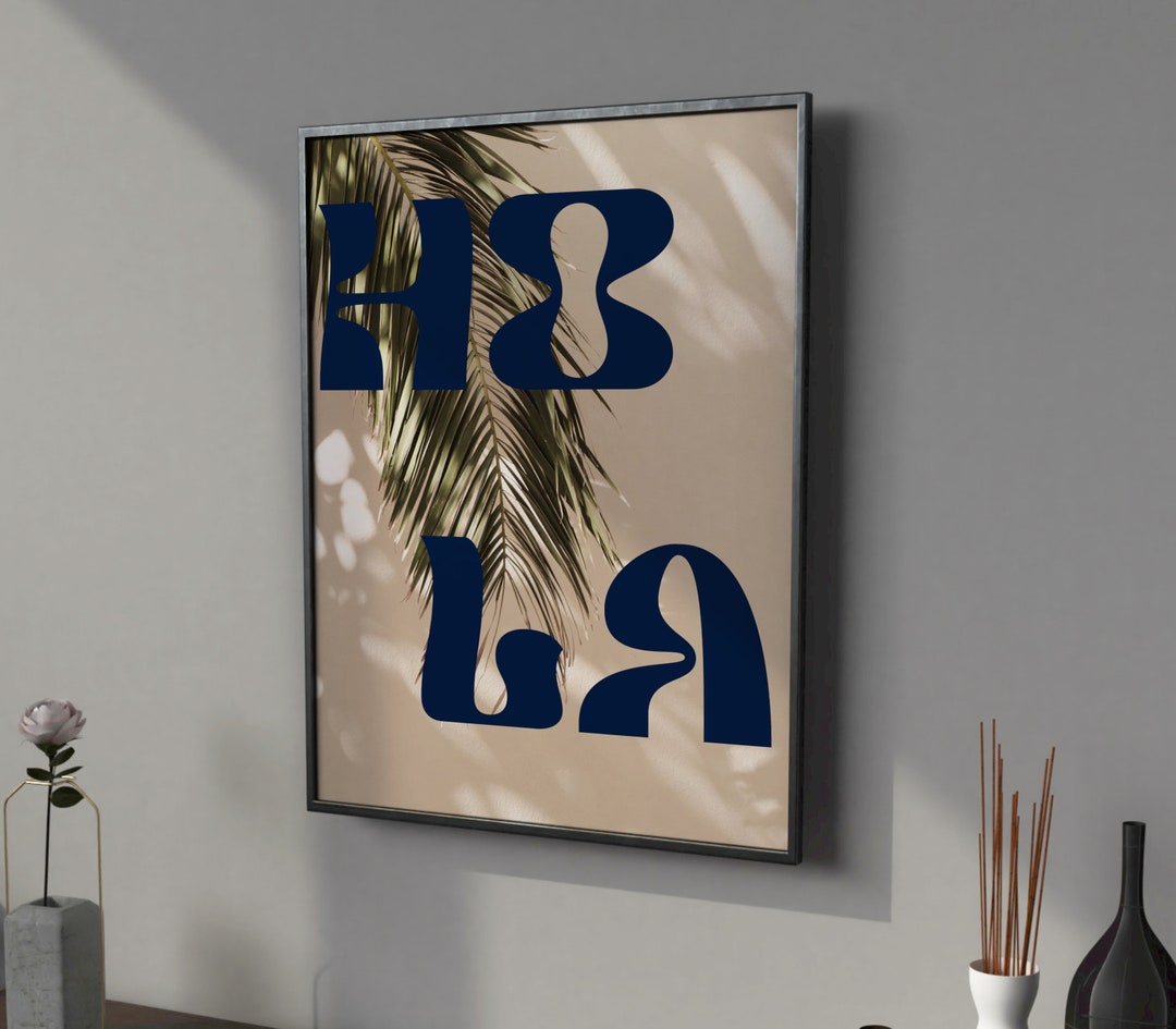 Hola Caribbean Poster, Travel Wall Art,spanish Poster, Hello Spanish ...