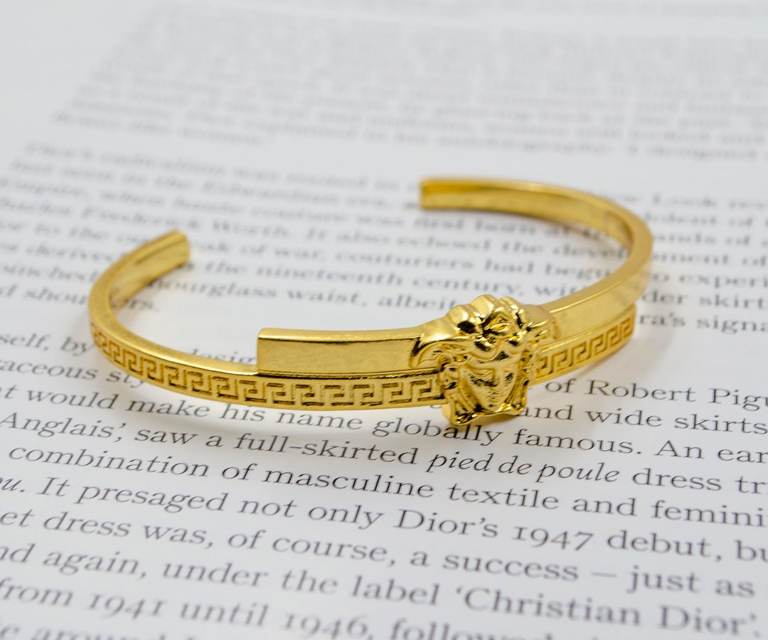 Vintage Versace Medusa Gold Metal Bangle - Etsy