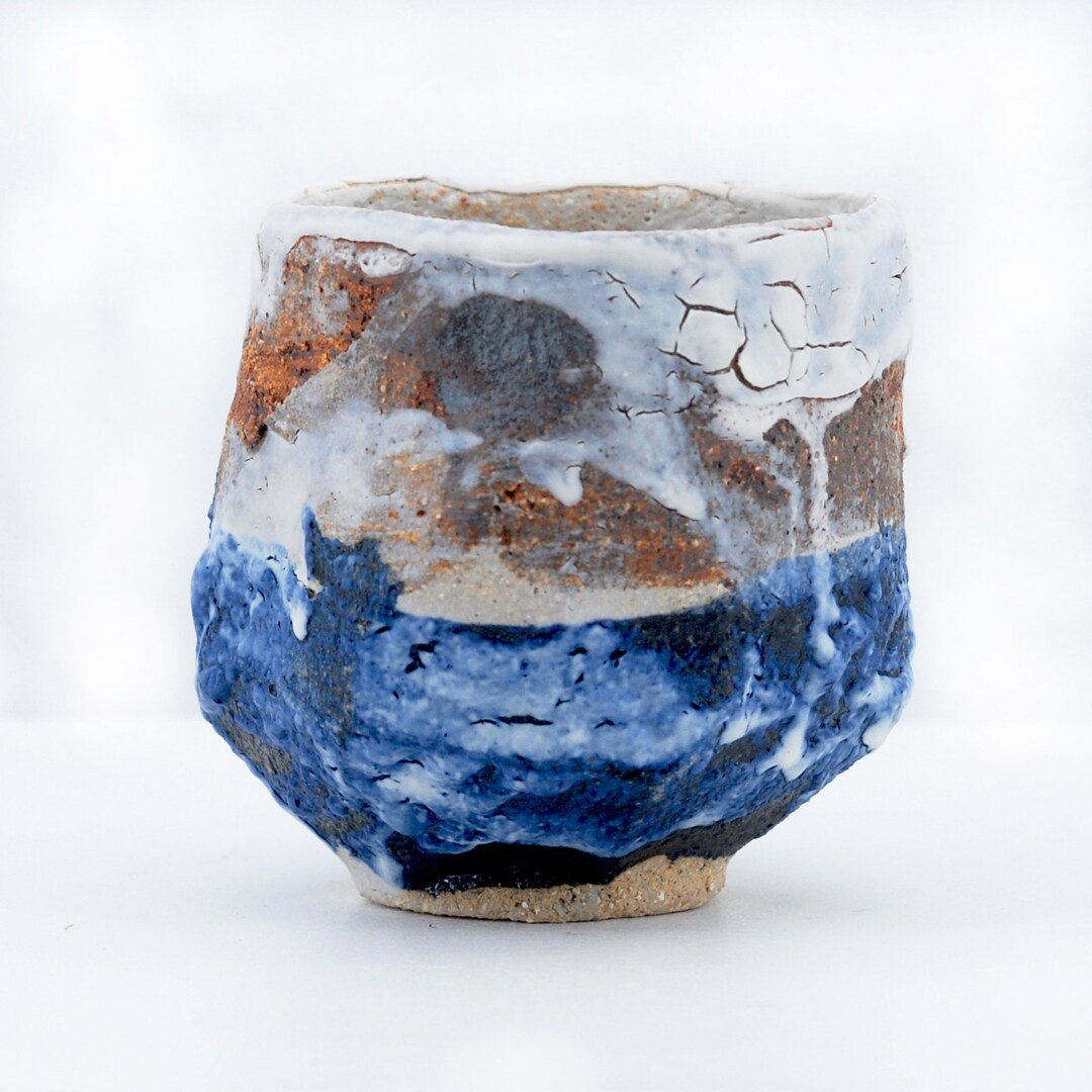 Chawan Shino 12 Hand Carved Stoneware Tea Bowl, Shino Enamel. Rare and ...