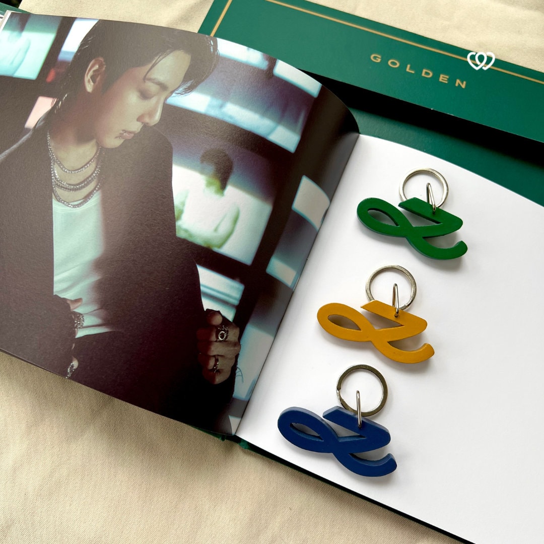 BTS Jungkook JK Golden Album Logo Symbol Wooden Keychain, Maknae, Kpop ...