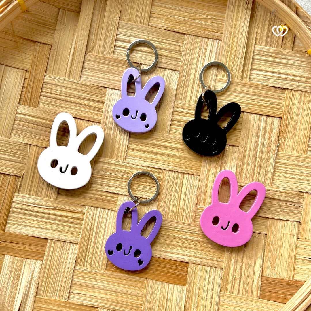 BTS Jeon Jungkook JK OJO Bunny Rabbit Face Wooden Keychain & Magnet ...