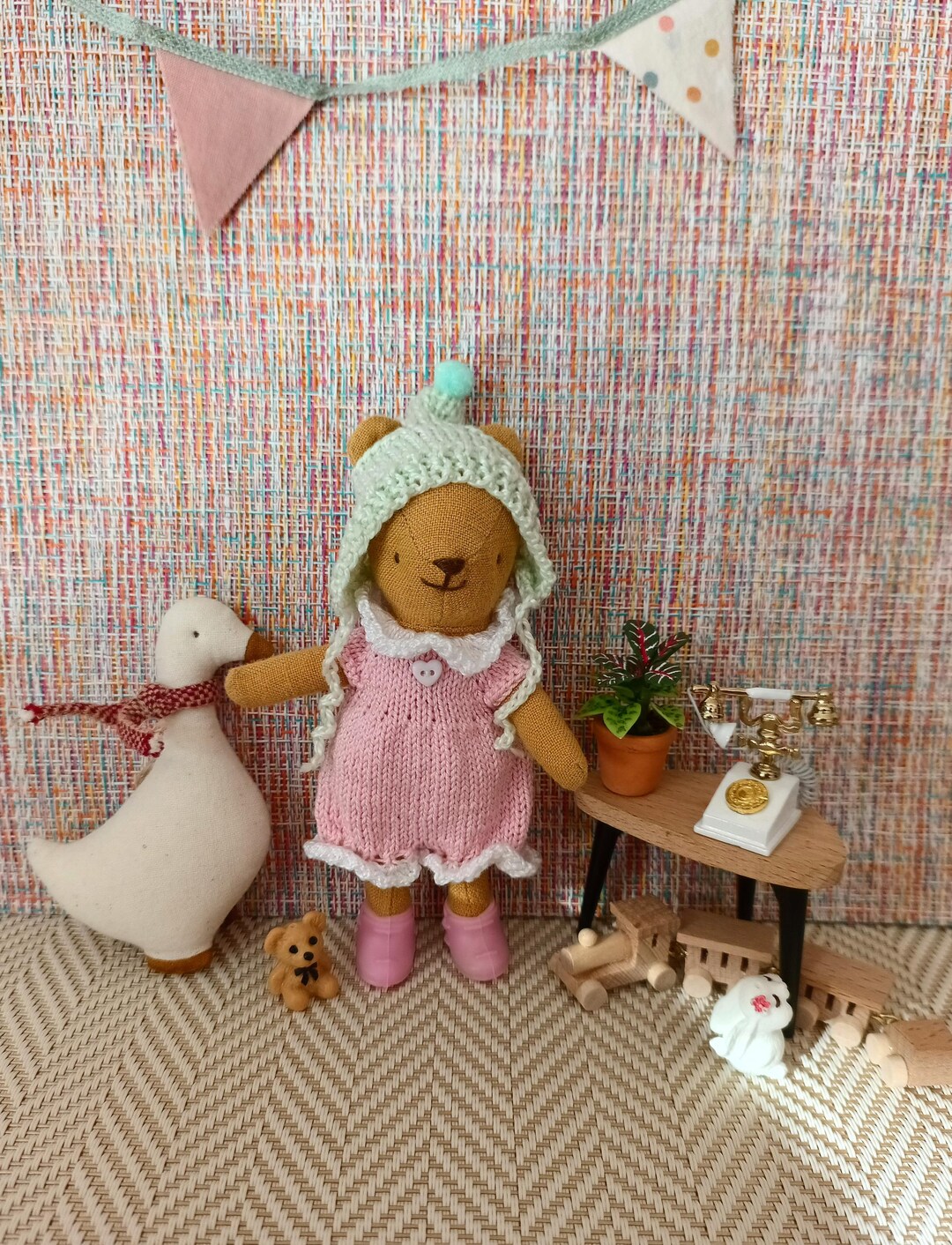 A Jumpsuit and a Hat for a Maileg Bear - Etsy UK