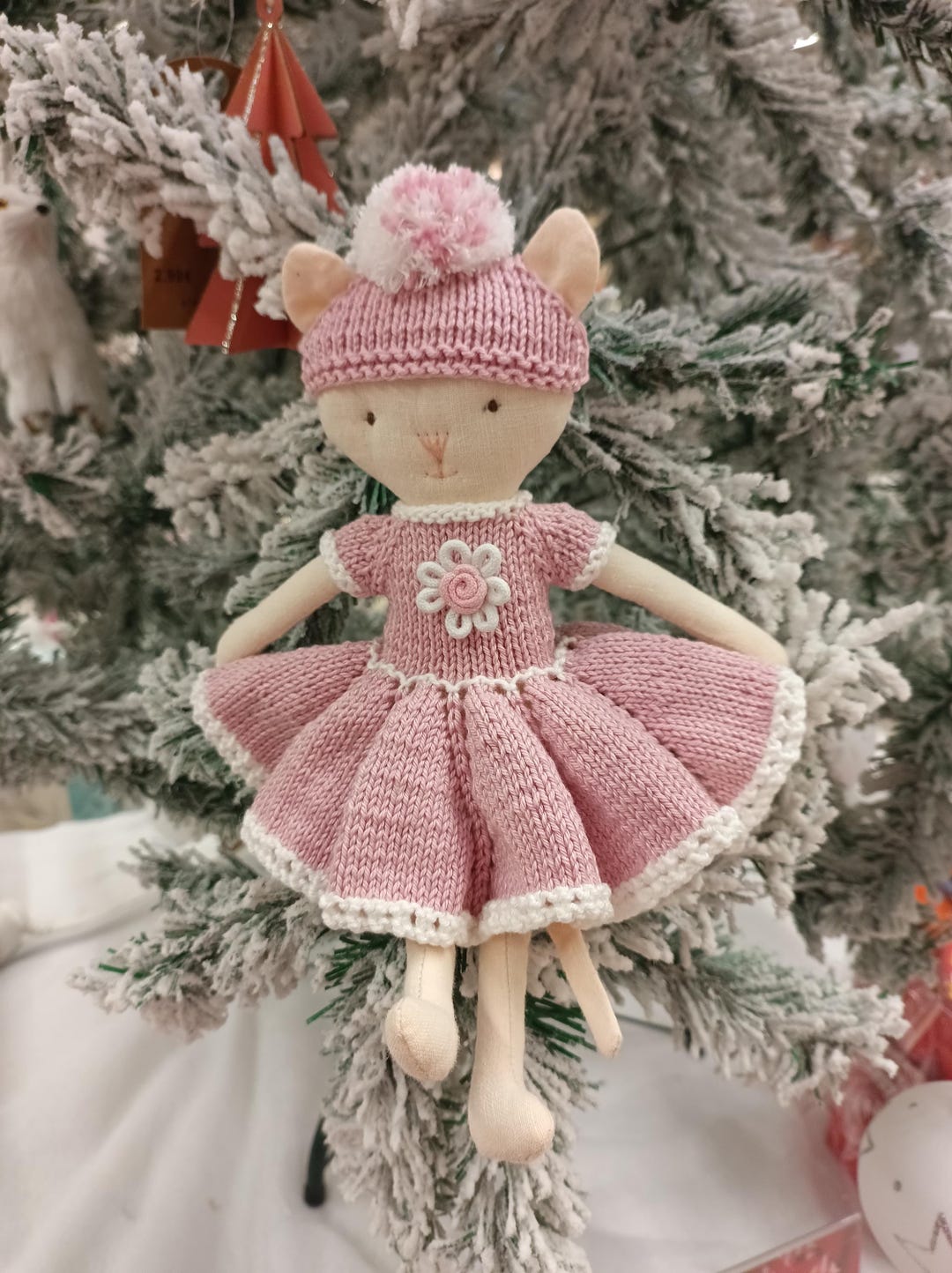 A Knitted Dress and Hat for a 23 Cm Maileg Cat - Etsy