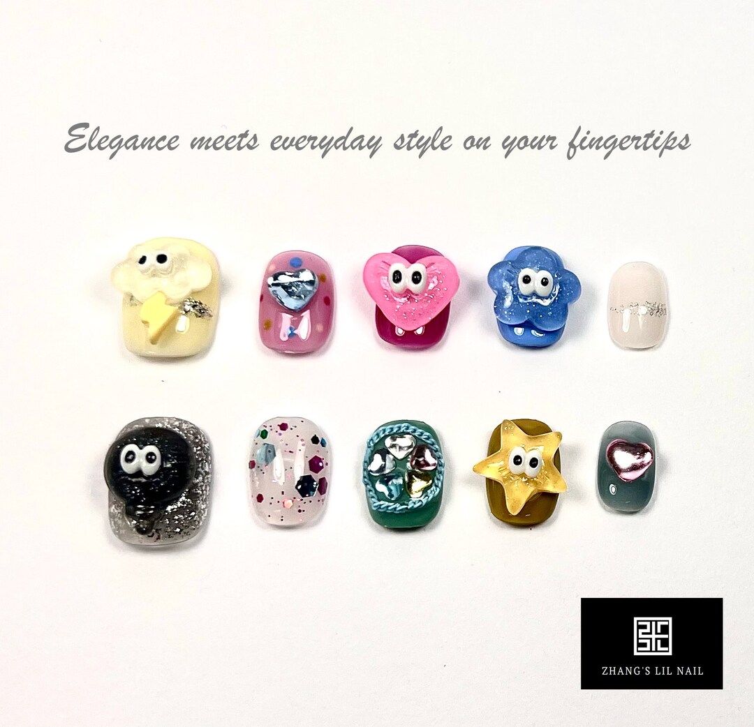 Cuties Press on Nails Reusable Fashion on Fingertips - Etsy