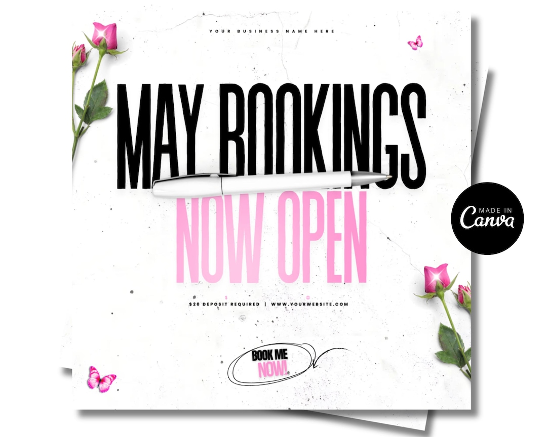 May Bookings Flyer: Spring Appointment Template - Etsy