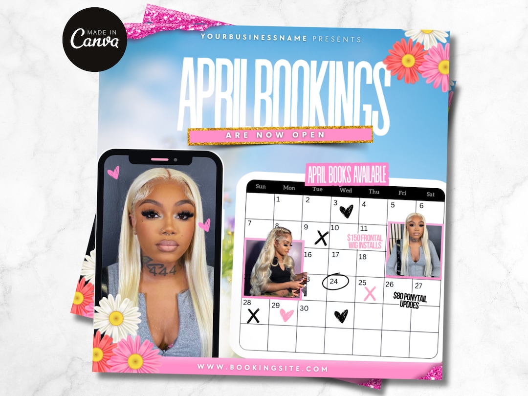 April Booking Flyer, Spring Season Flyer, Spring Hair Deals, Beauty ...